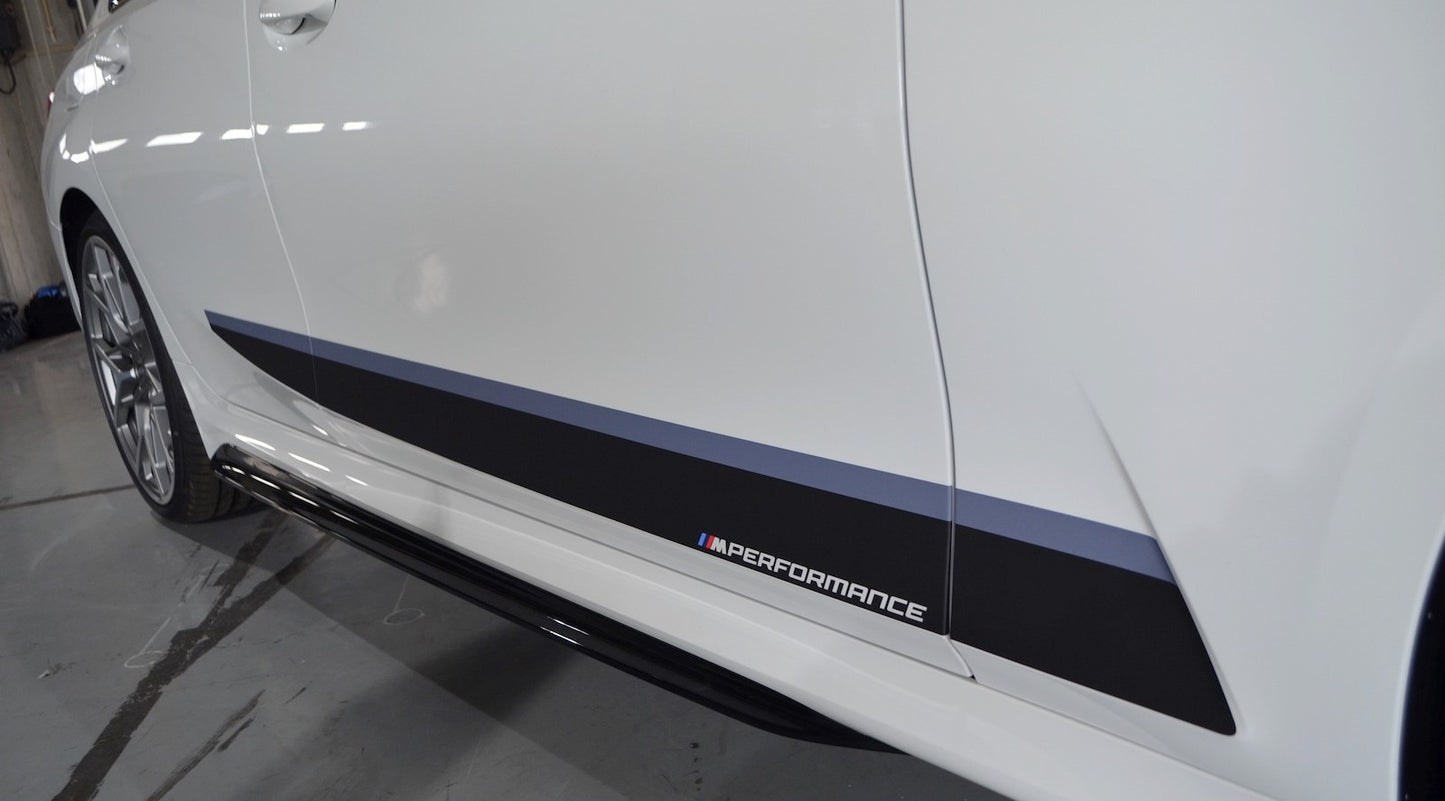 BMW 3 Series (G20) M Performance Side Skirt Stripe Decal Set - Black/S ...